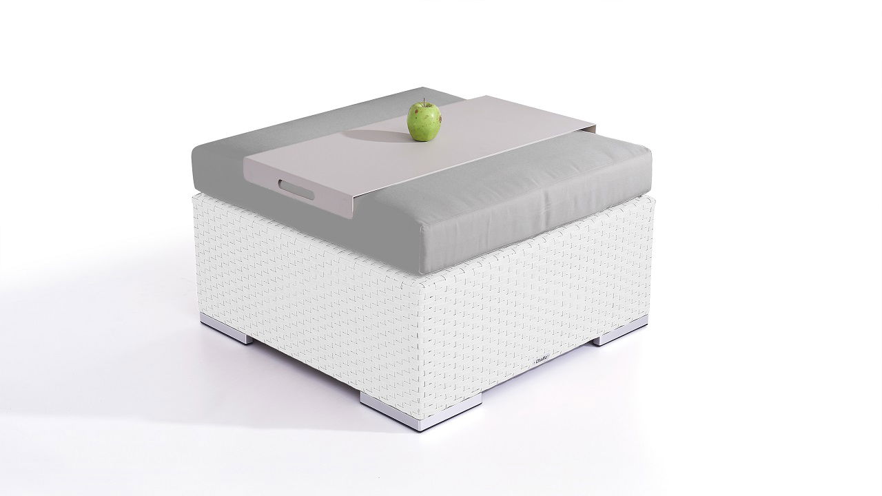 Polyrattan Cube Hocker 75 Cm Satiniert - weiß satiniert | Living-Zone ...